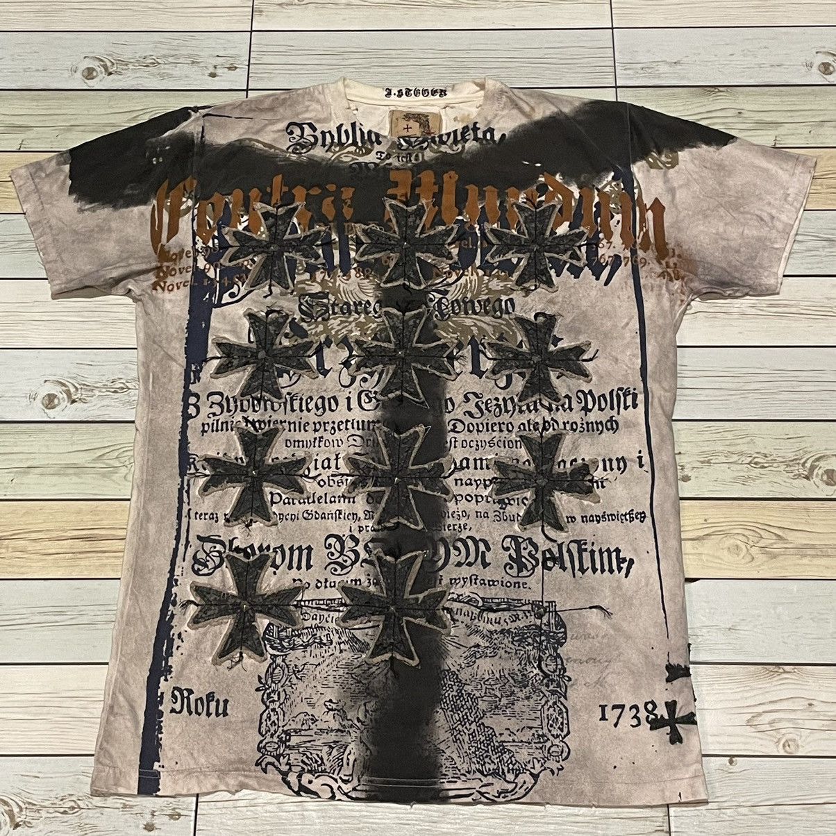 Affliction × Ed Hardy × Streetwear Rare J. Steger Y2K Style Wings Cross ...
