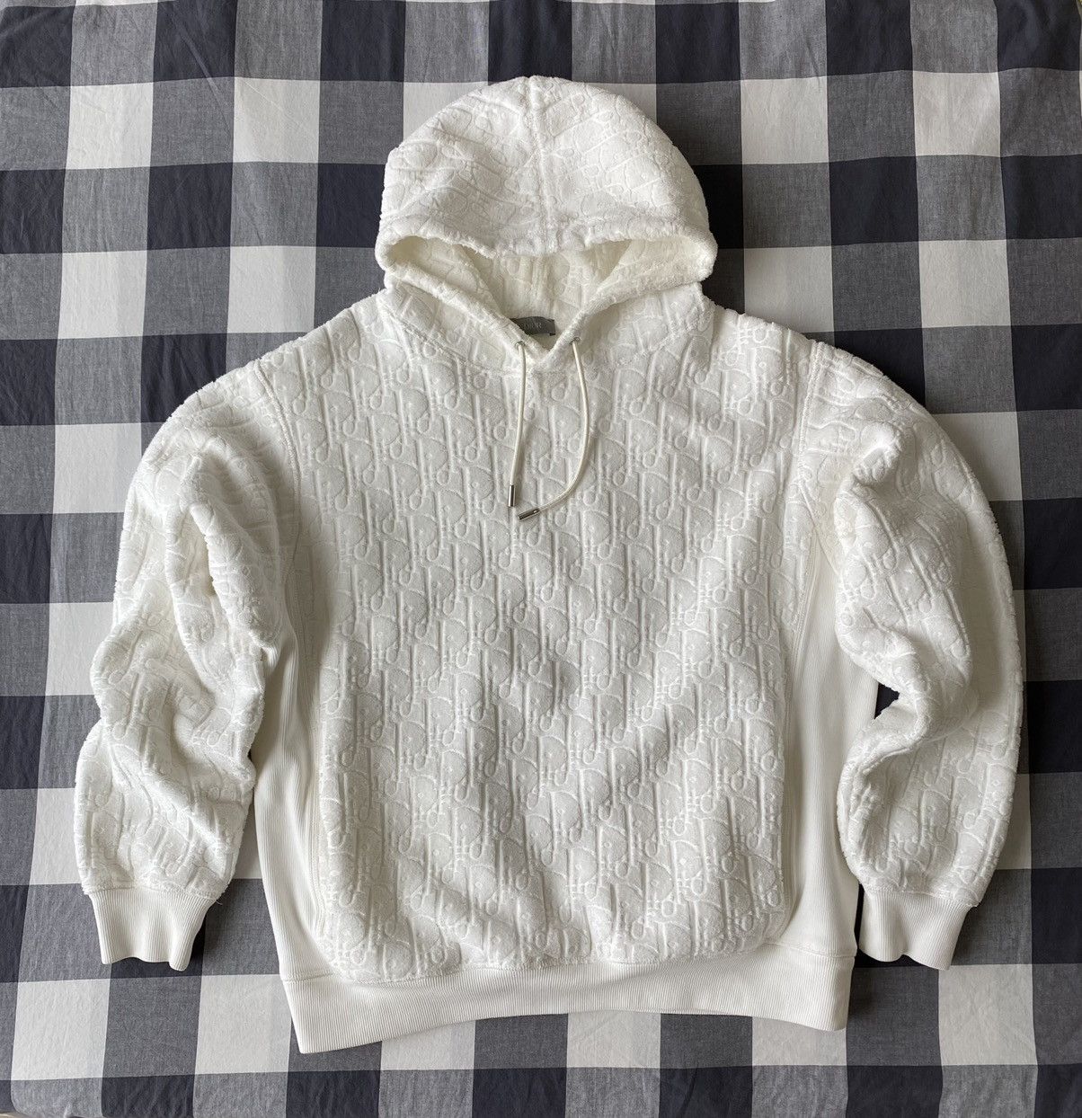 Dior Oblique White Monogram Towel Hoodie | Grailed