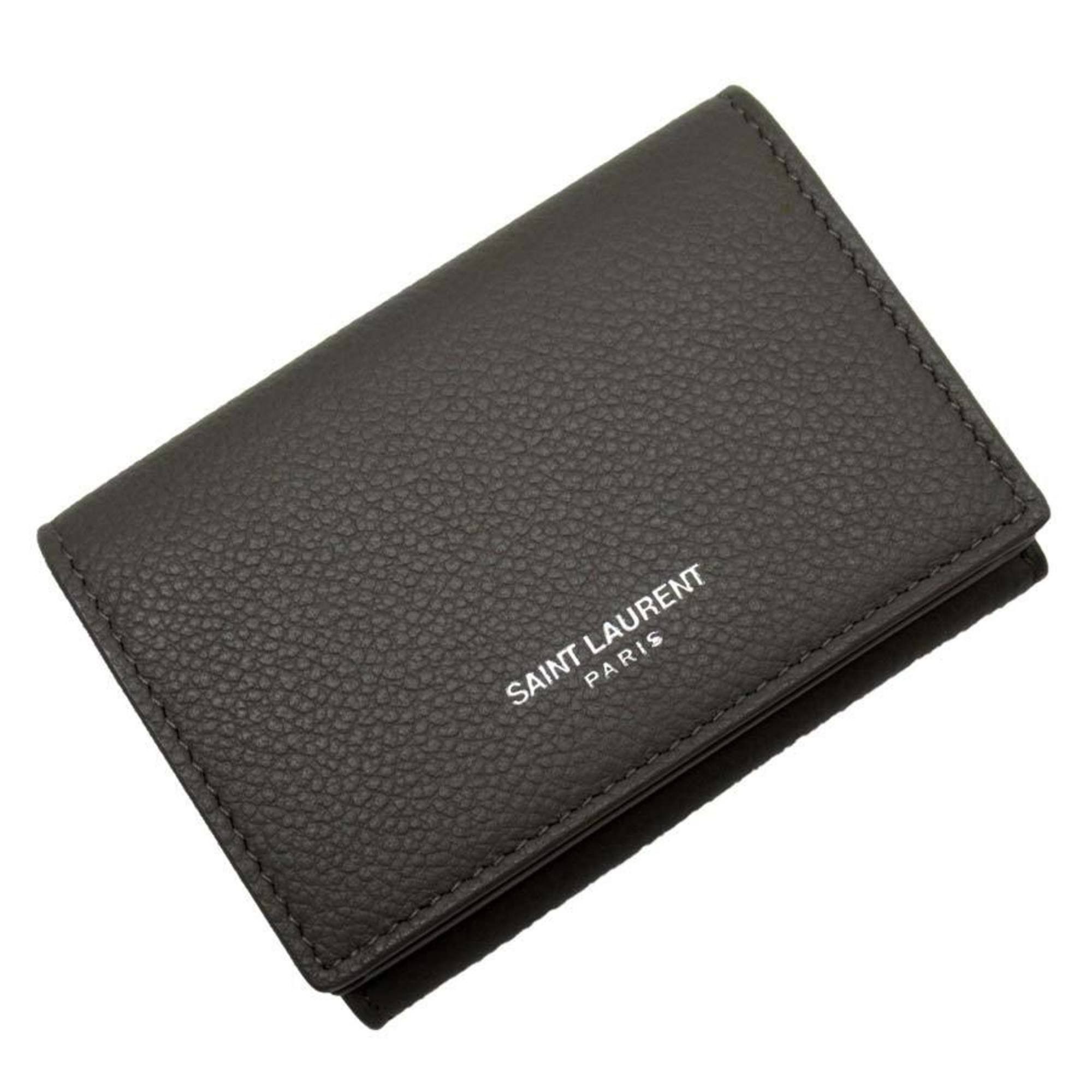 Saint Laurent Paris Saint Laurent tri-fold wallet gray leather 459784 ...