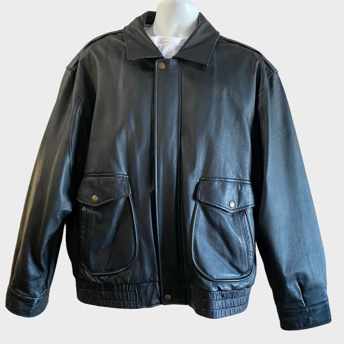 St. Johns Bay Vintage Men's St John’s Bay leather Bomber Jacket | Grailed