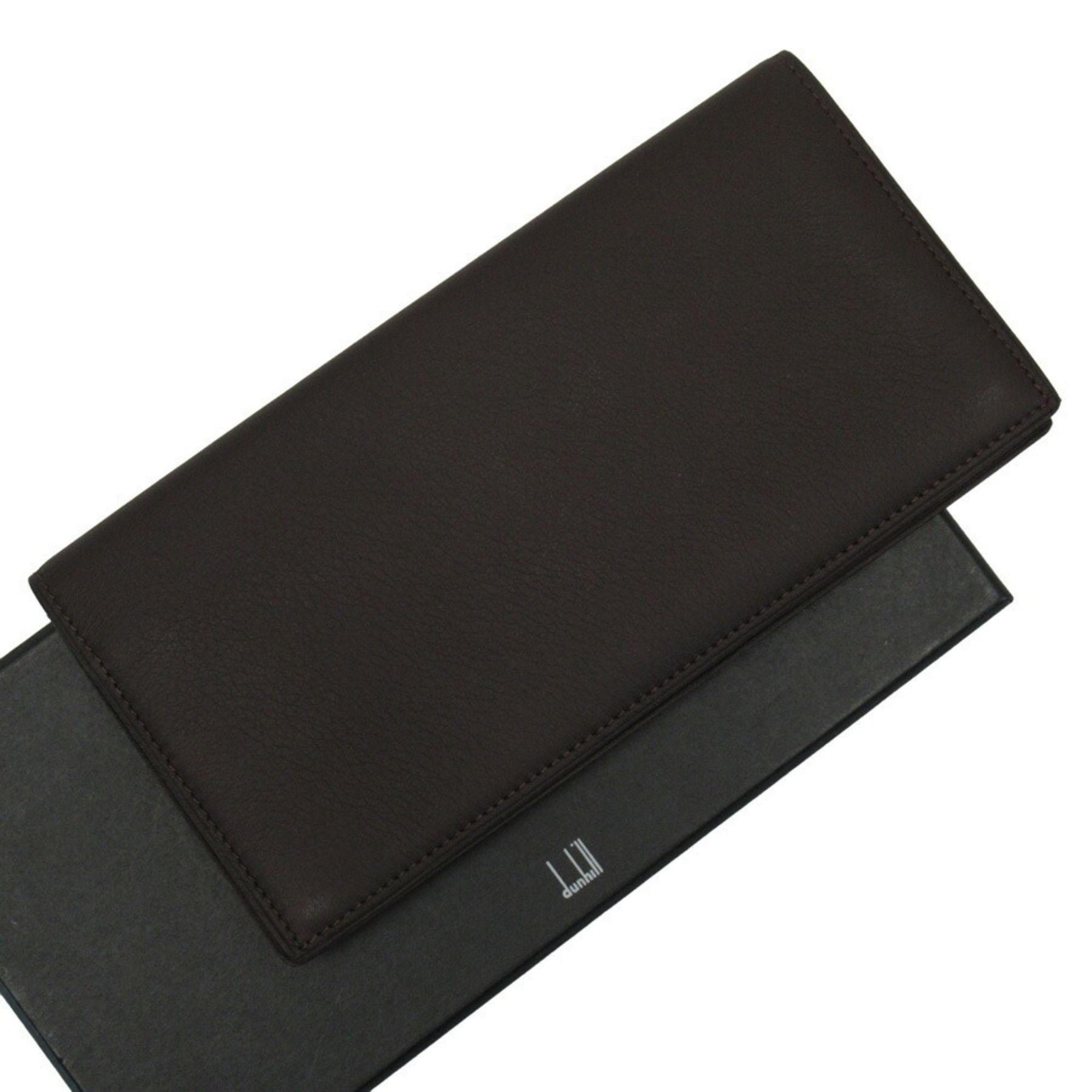 Alfred Dunhill Dunhill dunhill Bi-fold long wallet Dark brown leather ...