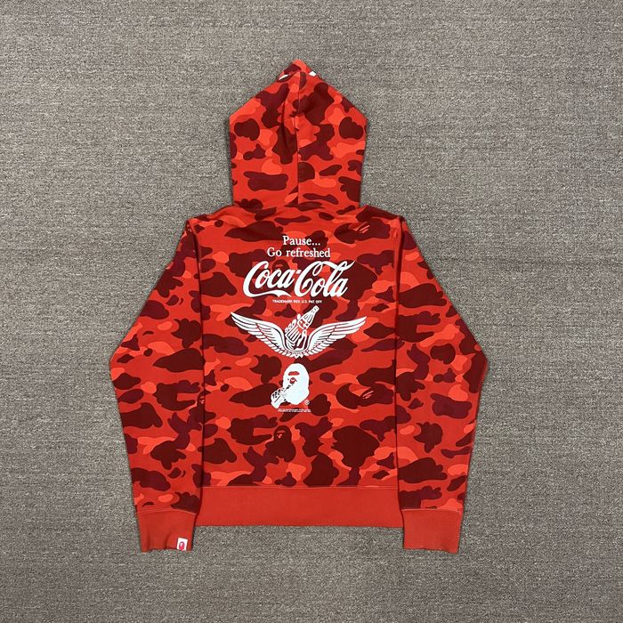 Bape Bape X Coca Cola Red Camo Hoodie | Grailed