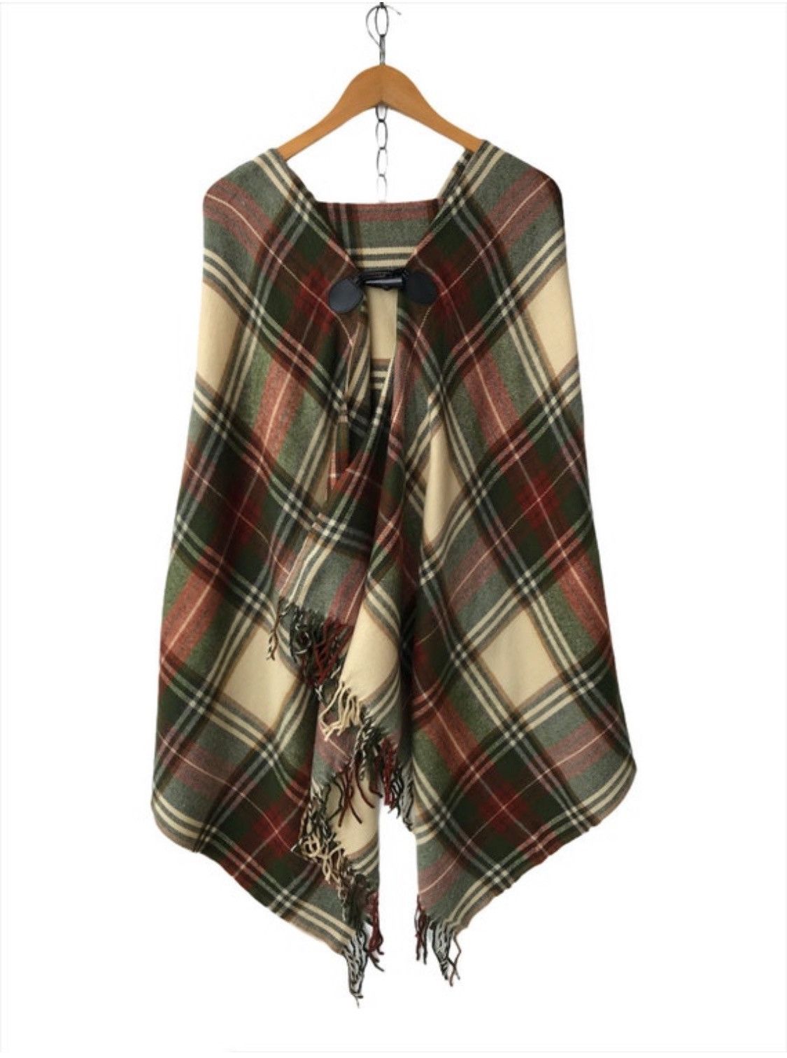 Vintage Vtg Plaid Checked Poncho Hispanic Boho Aztec Bohemian Gypsy ...