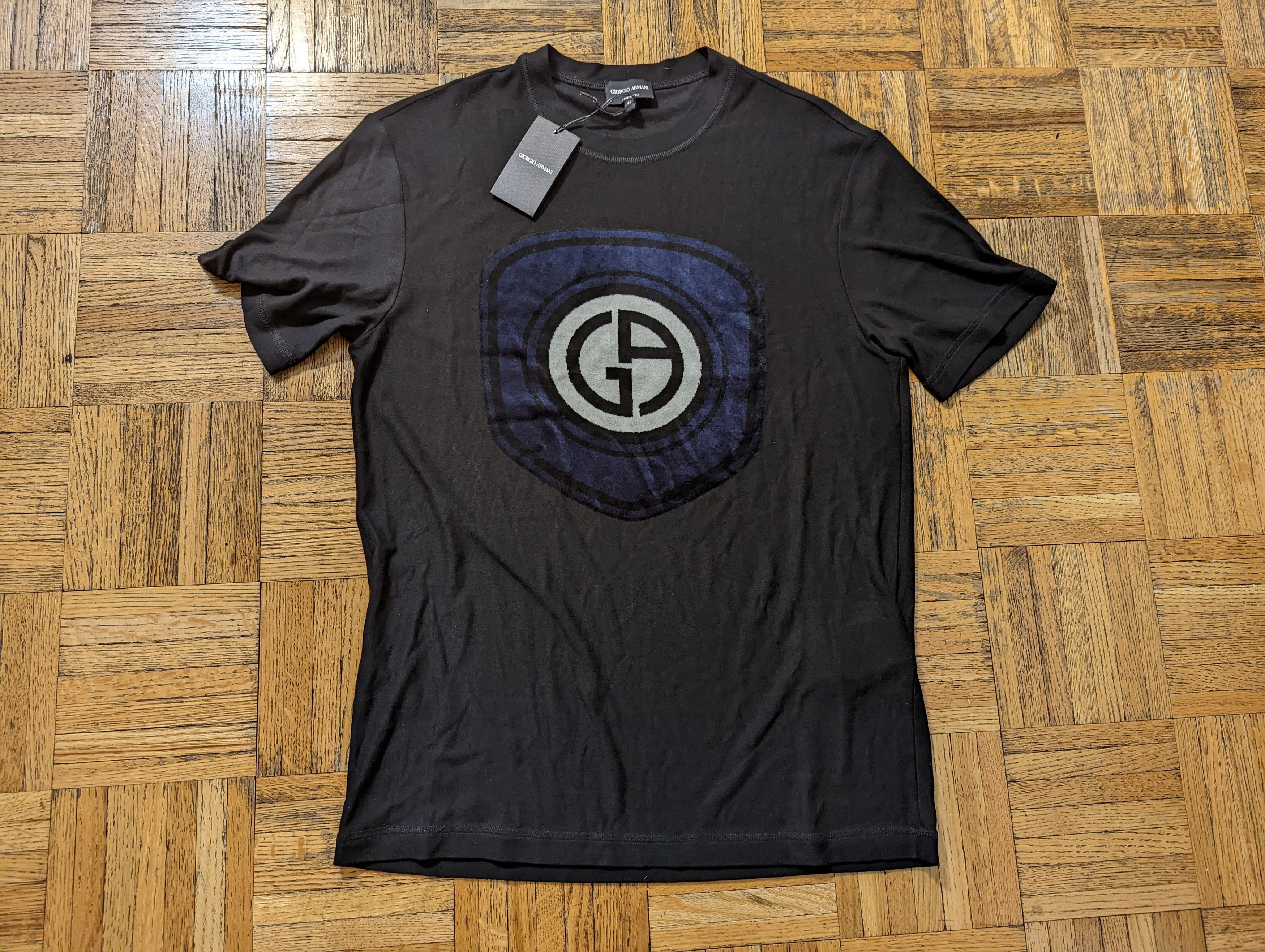 Giorgio Armani Giorgio Armani Black Label logo t-shirt, made in Italy ...