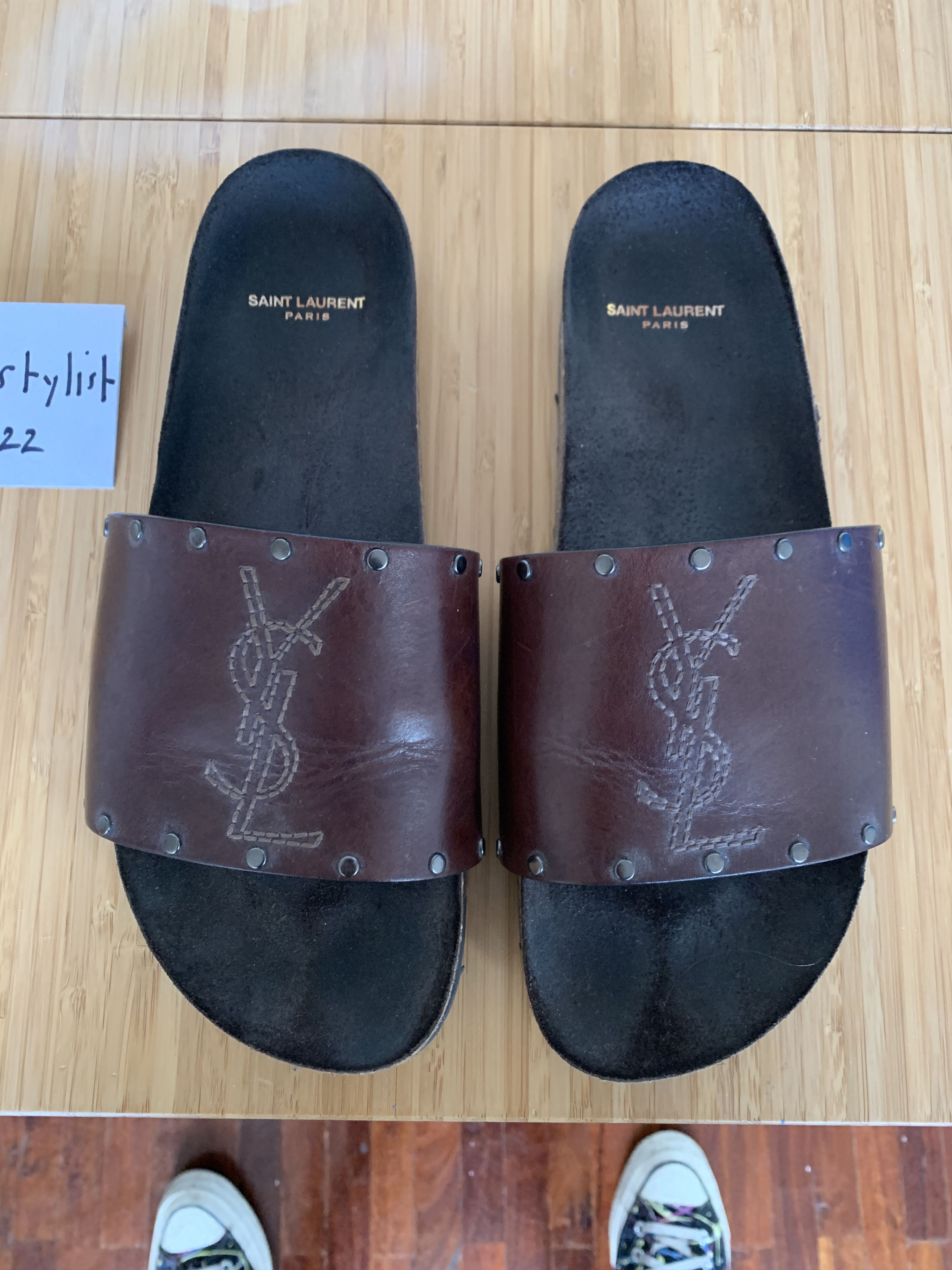 Saint Laurent Paris Saint Laurent Jimmy slide sandals | Grailed