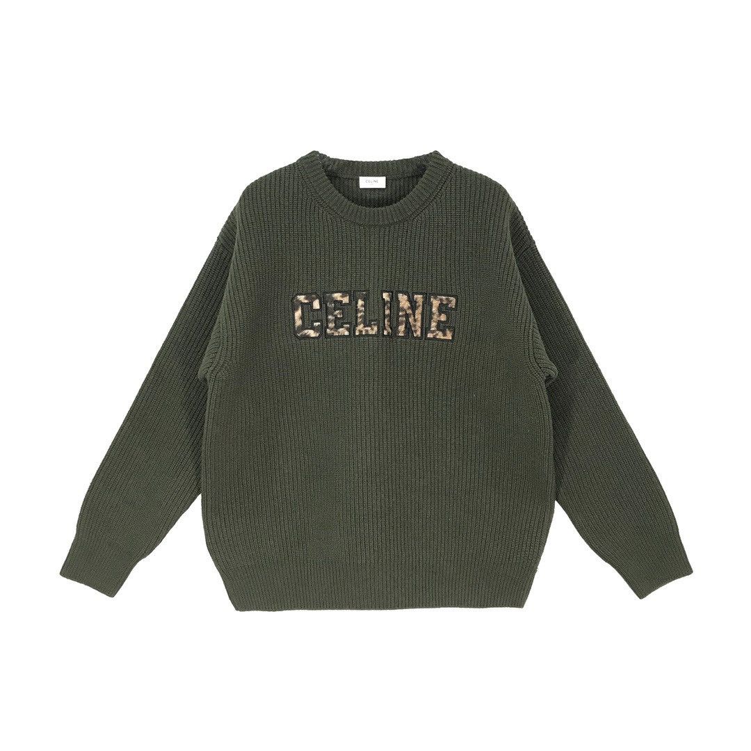 Celine Celine Boy Doll Leopard Logo Sweater | Grailed