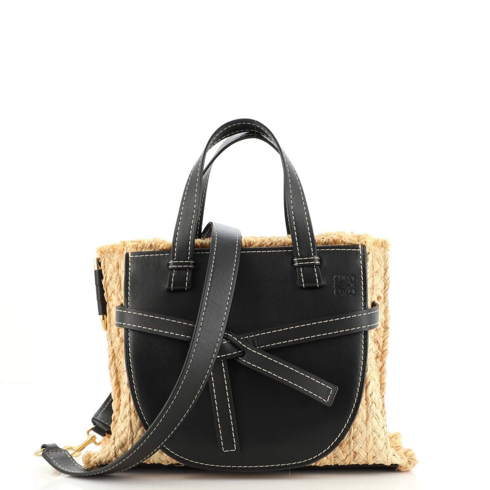 Loewe Gate Tote Leather and Straw Small | Grailed