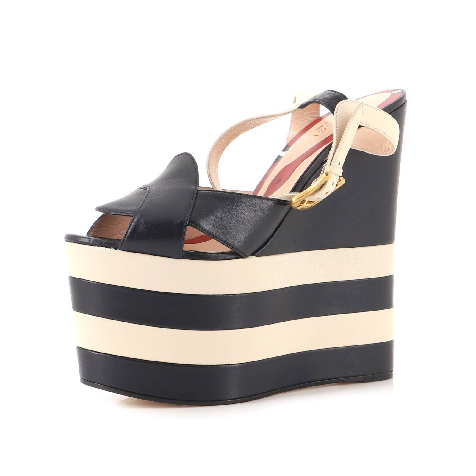 Gucci Women's Sally Platform Wedge Sandals Leather | Grailed
