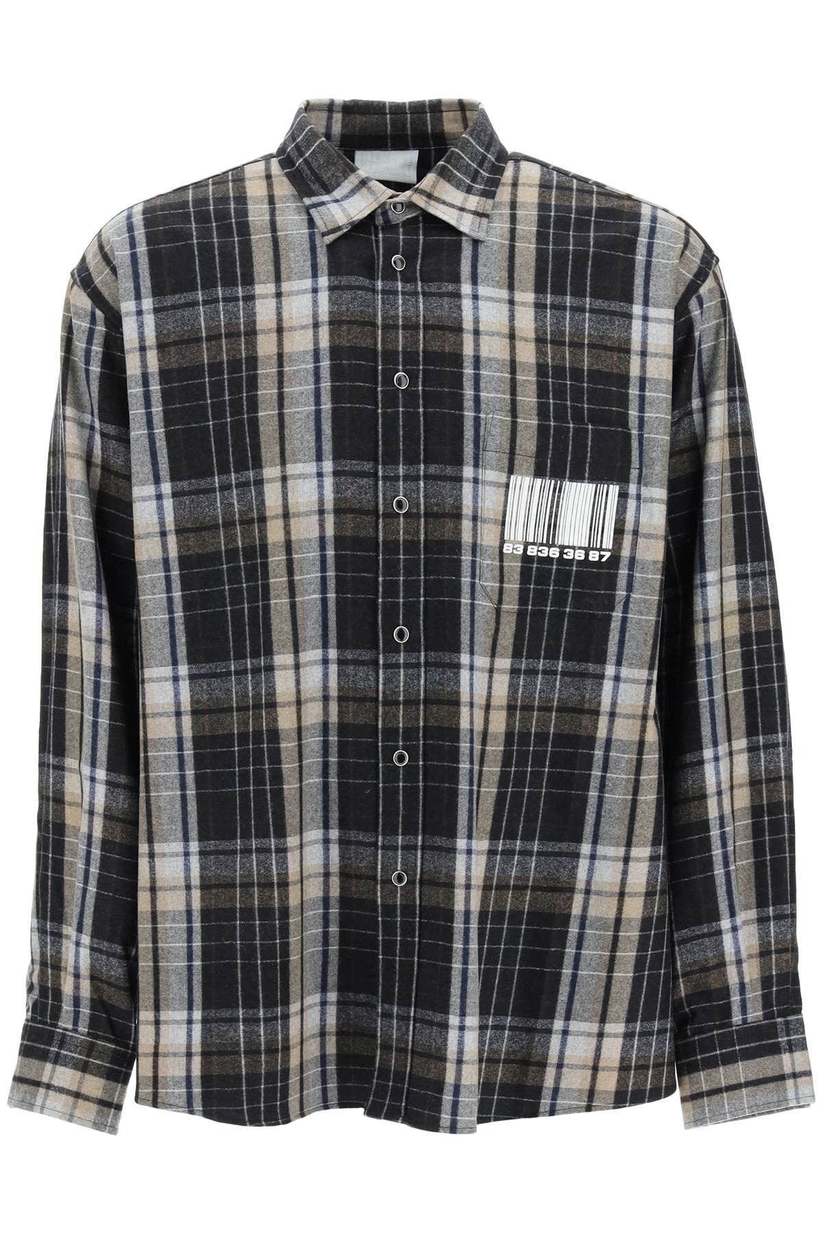 VTMNTS Vtmnts barcode print check flannel shirt | Grailed