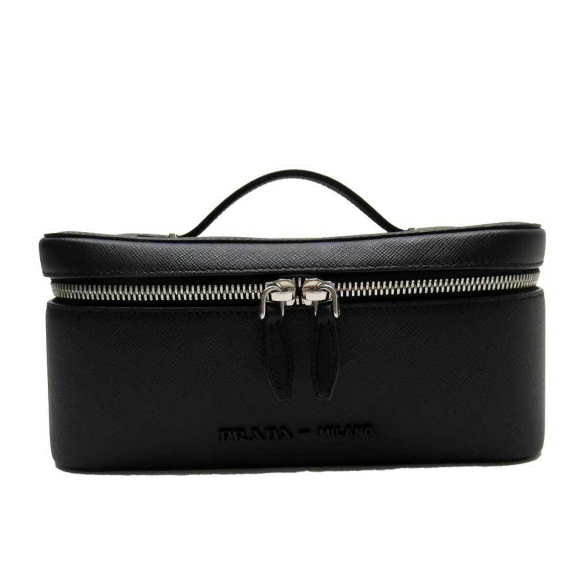 Prada Prada Pouch Multi Case Vanity NERO (Black) x Silver Saffiano ...