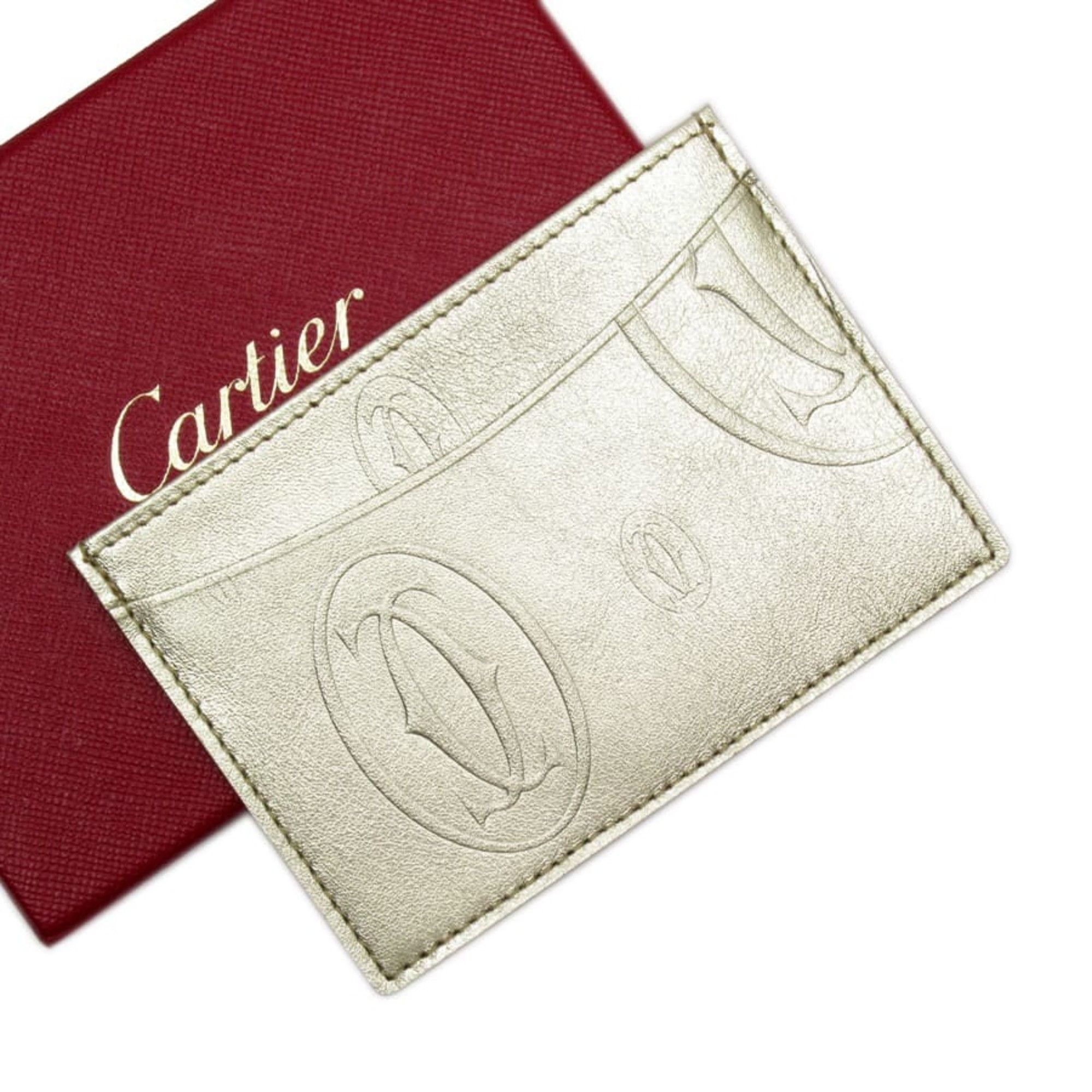 Cartier Cartier Card Case Pass Happy Birthday Gold Leather | Grailed