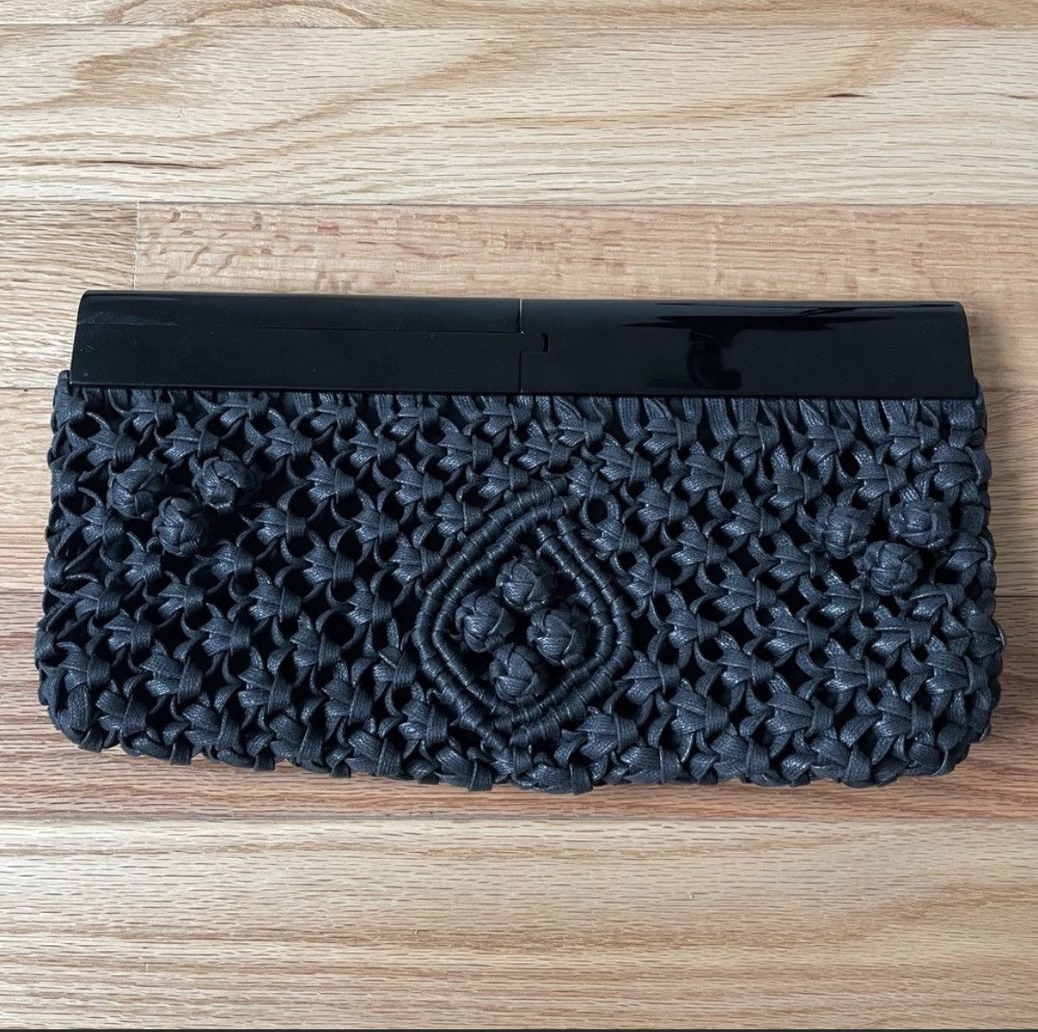 Hobo Hobo Woven Crocheted Rosette Magnetic Closure Clutch | Grailed