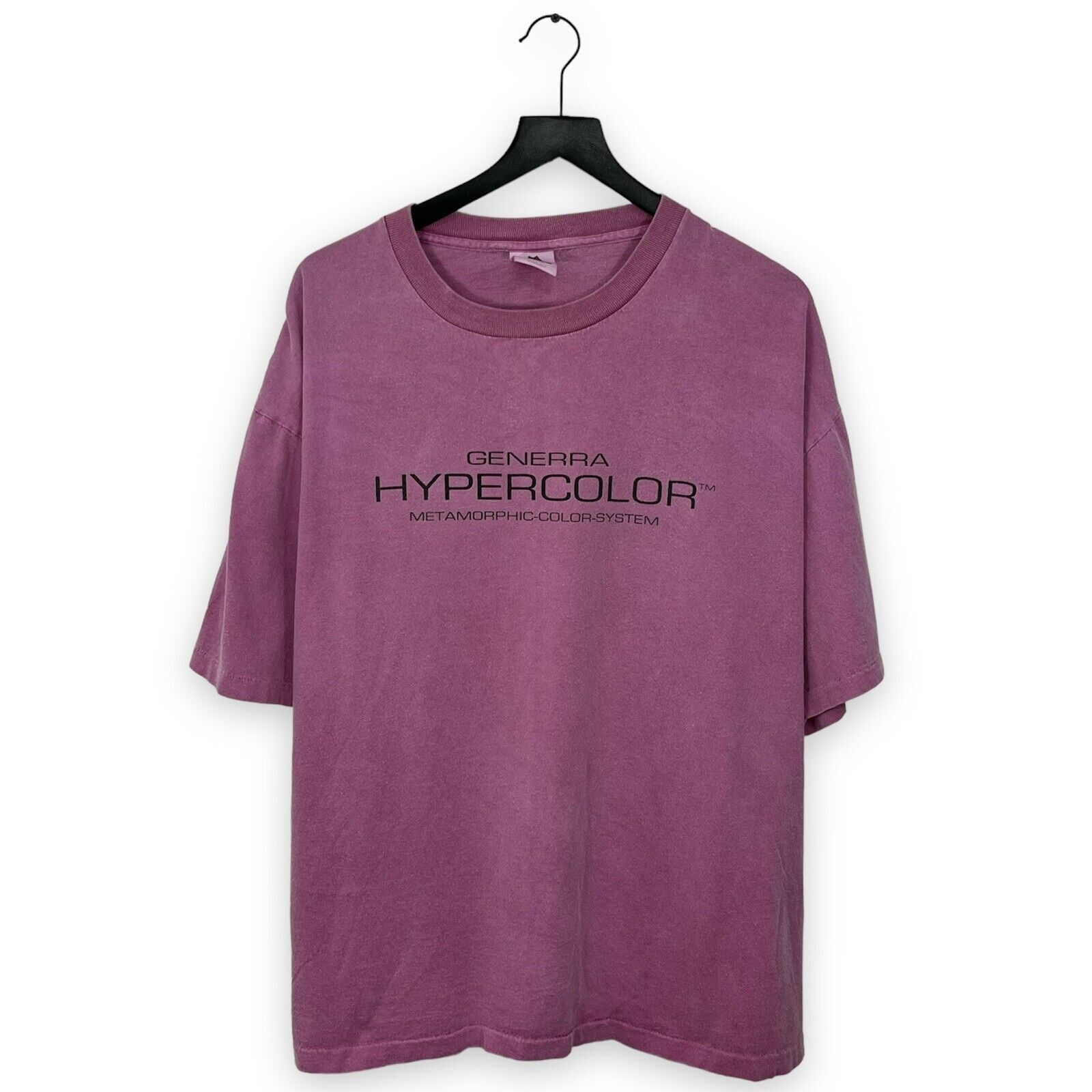Generra READ Vtg 90s Hypercolor Generra Logo Spell Out Pink T Shirt ...