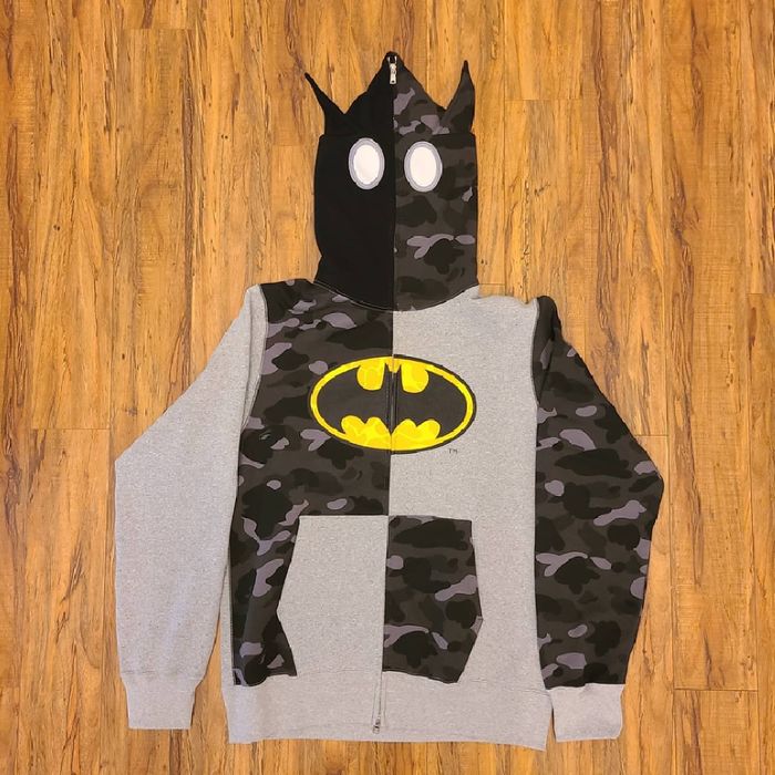 Bape FW20 BAPE x DC Batman Full Zip Hoodie Gray | Grailed