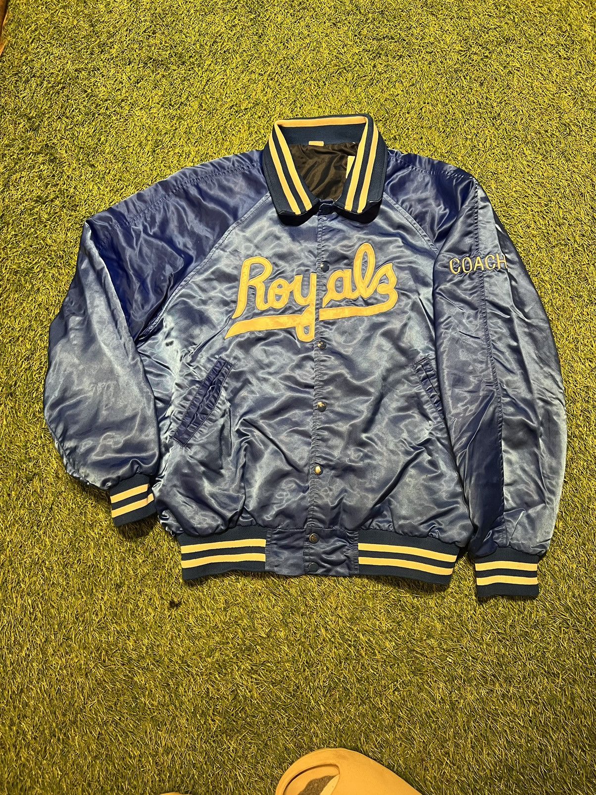 MLB × Vintage Vintage 80s 90s Kansas city royals satin coach jacket mlb ...