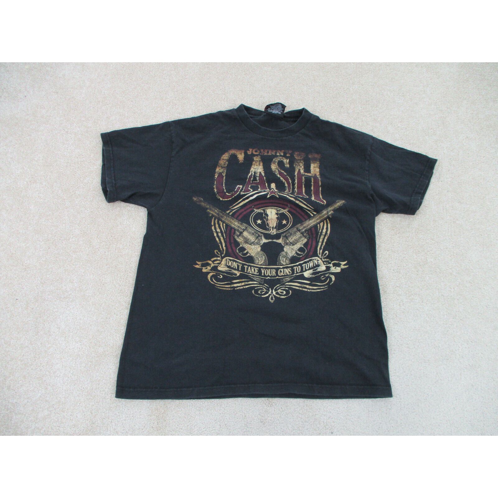 Vintage Johnny Cash Shirt Adult Medium Black Country Music Rock Concert ...
