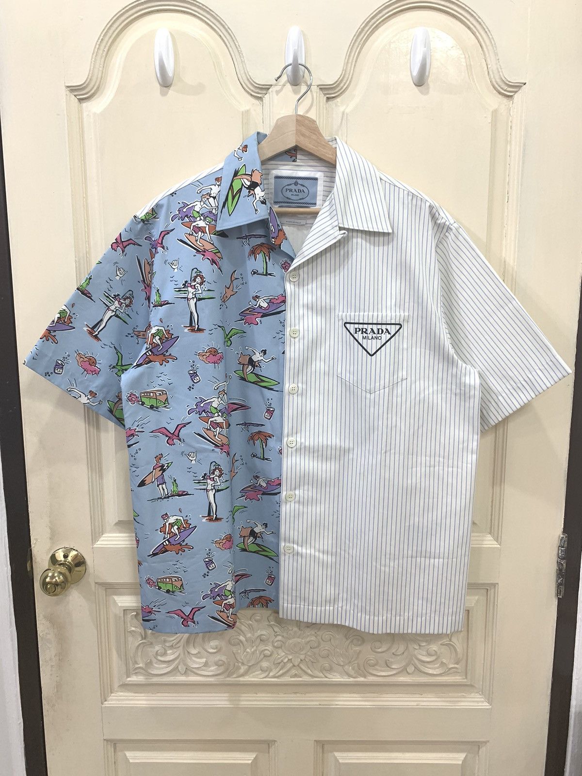 Prada Prada Double Match Surf Poplin Shirt | Grailed