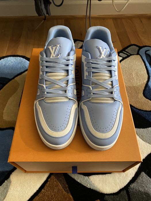 Louis Vuitton Louis Vuitton LV Trainer Light Blue White | Grailed