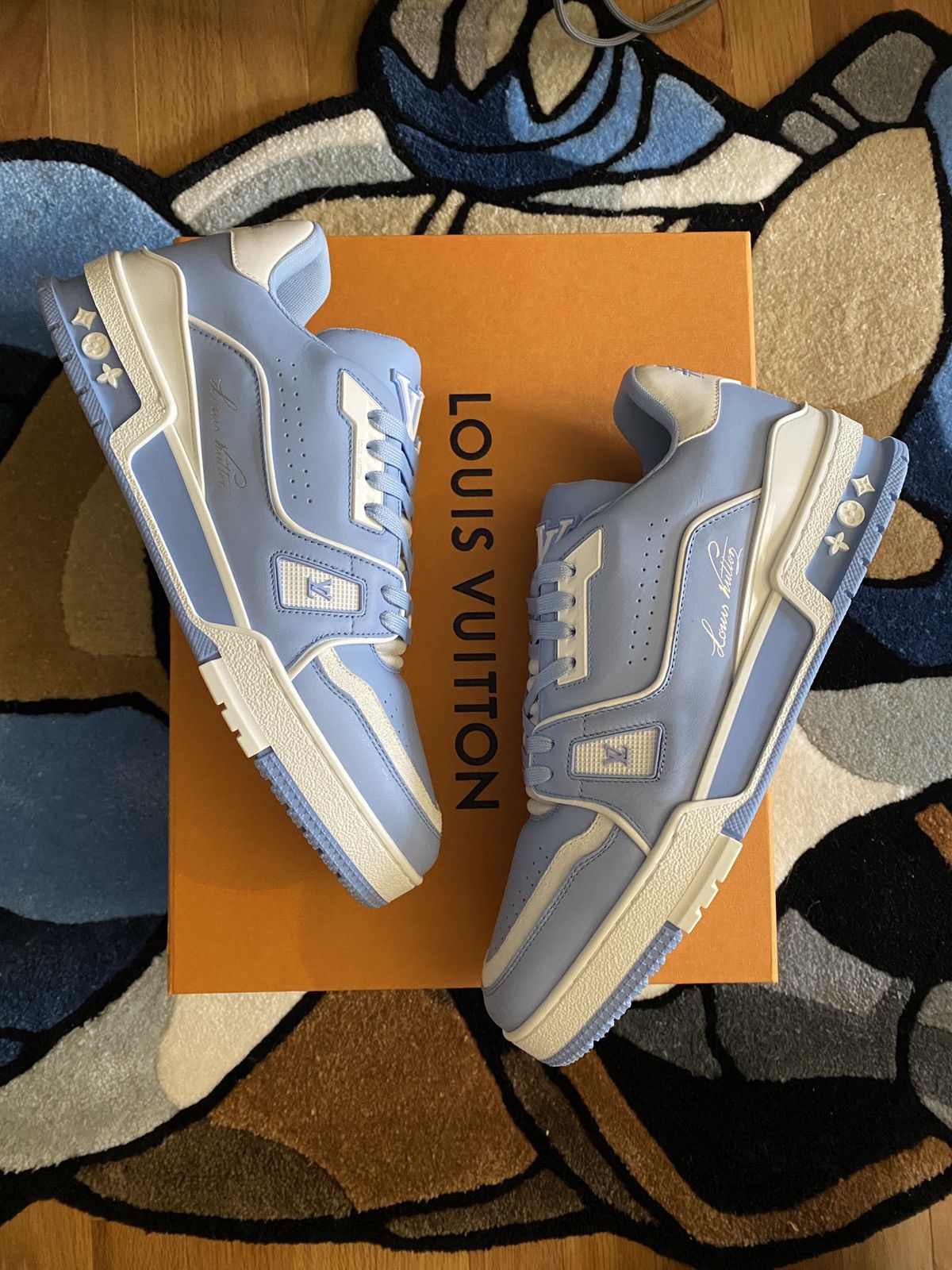 Louis Vuitton Louis Vuitton LV Trainer Light Blue White | Grailed