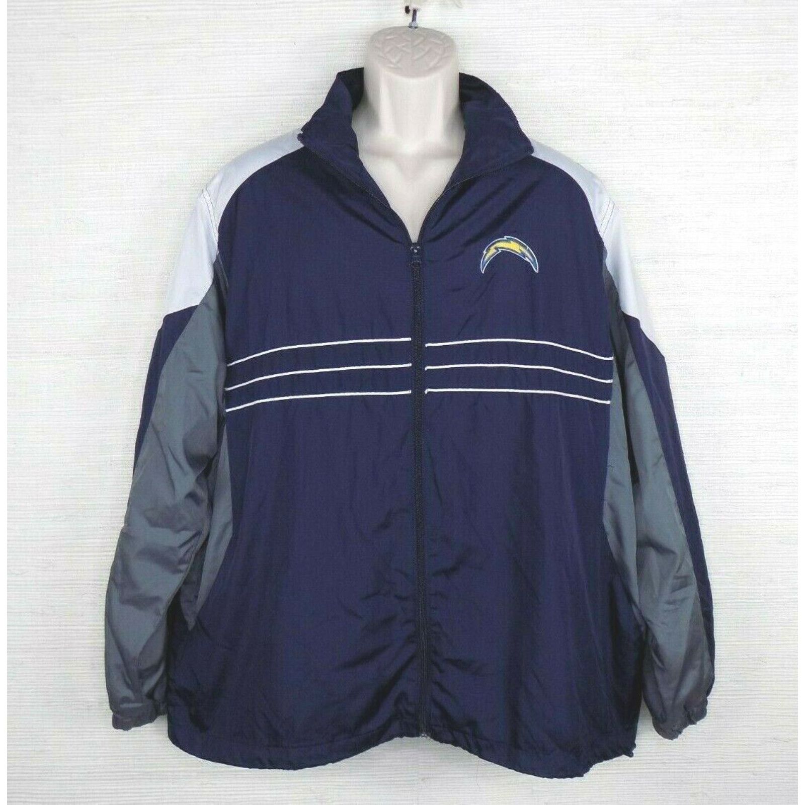 Reebok NFL Chargers Mens Windbreaker Jacket XL Reebok SI Blue White ...