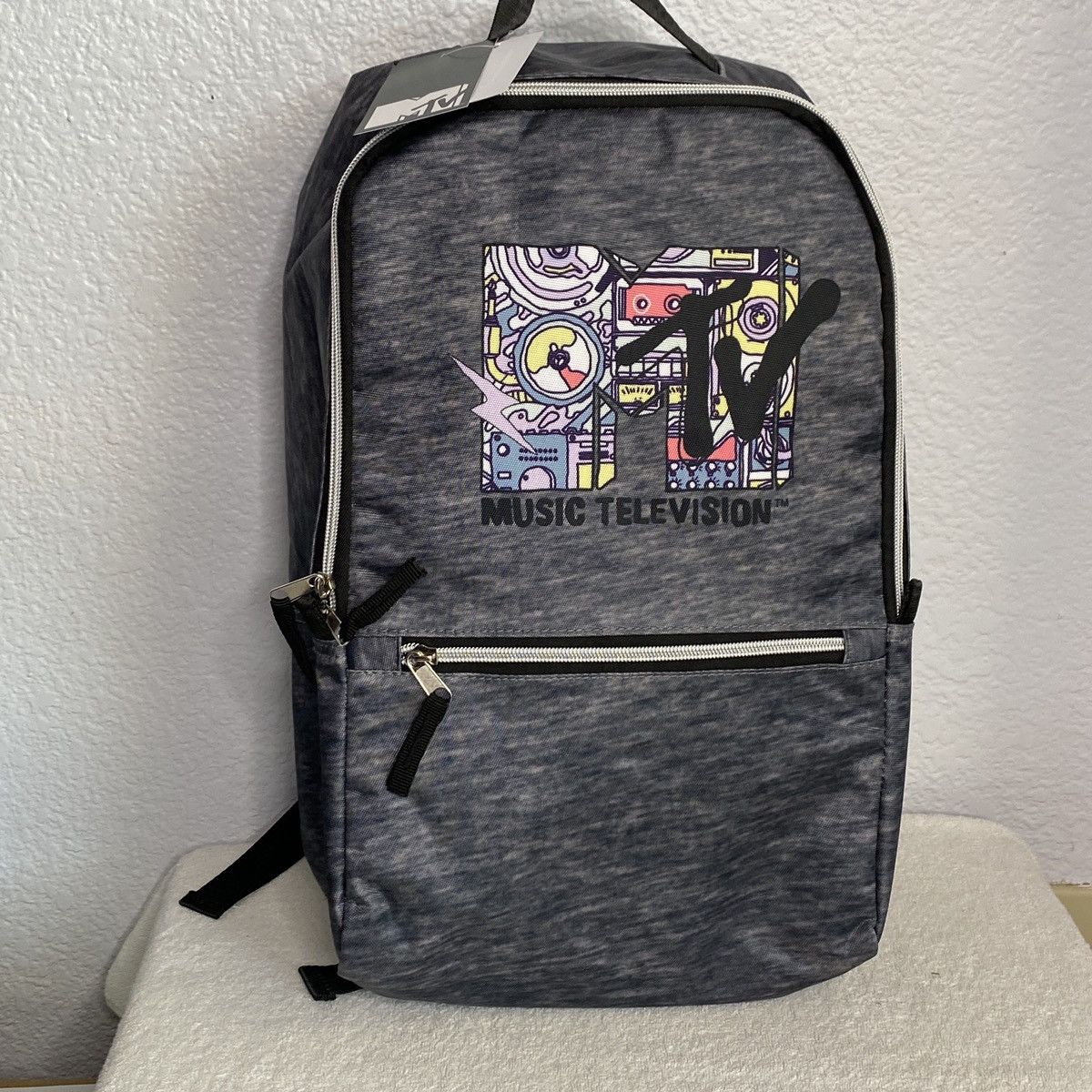 Mtv MTV Stereo Logo Dark Heather Backpack New | Grailed