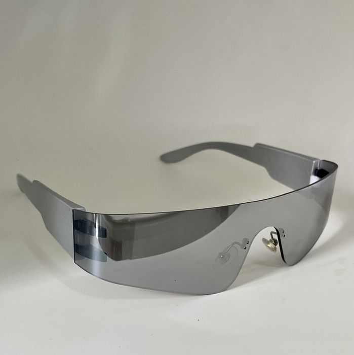 Designer Silver mirror sunglasses | Grailed