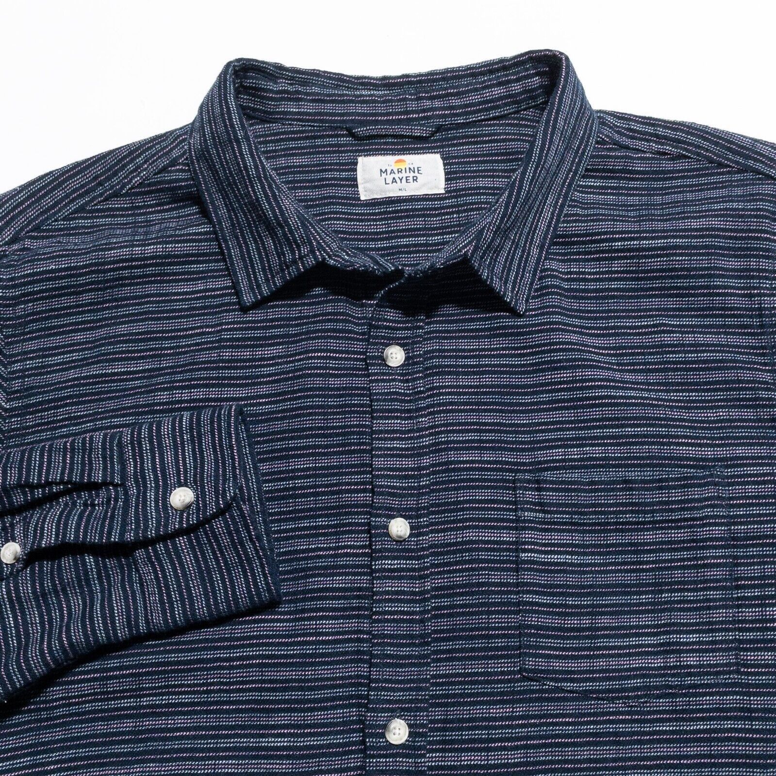 Marine Layer Marine Layer Men's M/L Classic Selvedge Navy Blue Pink ...