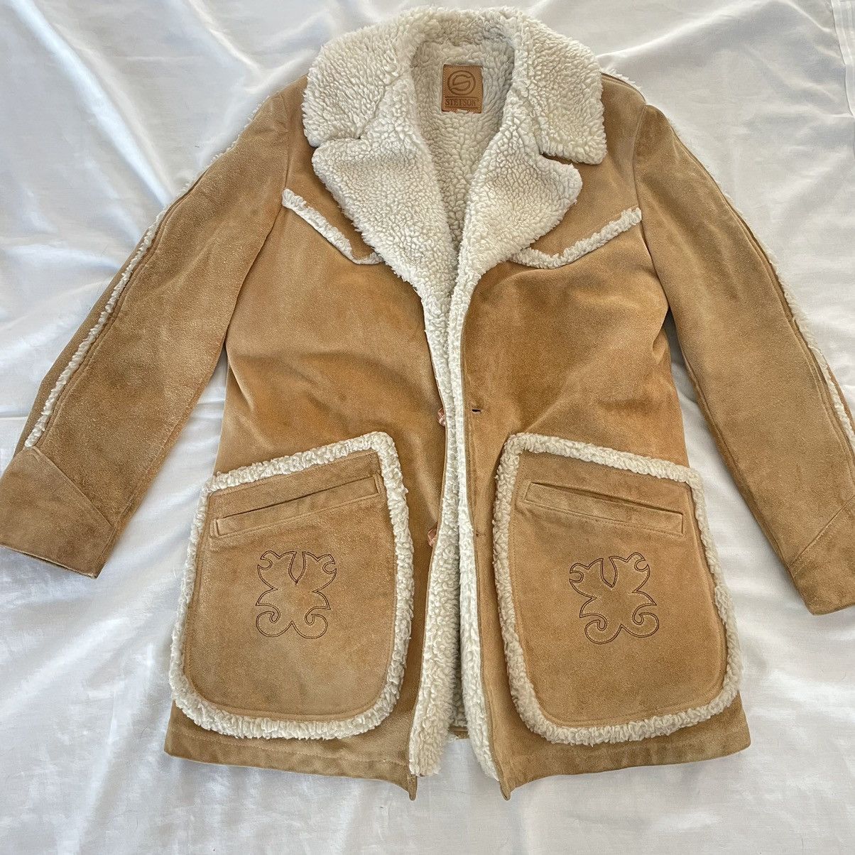 Stetson Vintage brown genuine leather sherpa coat from Stetson | Grailed