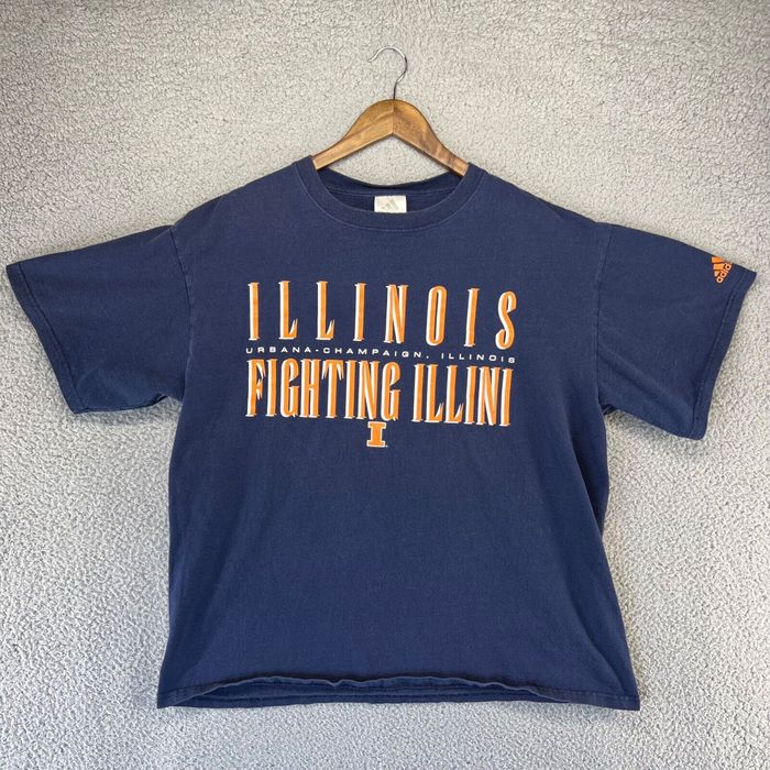 Adidas Vintage Adidas Fighting Illini Shirt Men's Large Blue Chief Logo ...