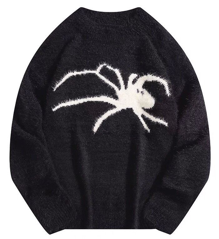 Vintage Fashion hip hop fluffy spider knitted sweater knitwear | Grailed
