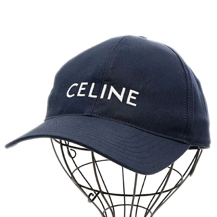 Celine Celine logo embroidery cap cotton navy small size | Grailed