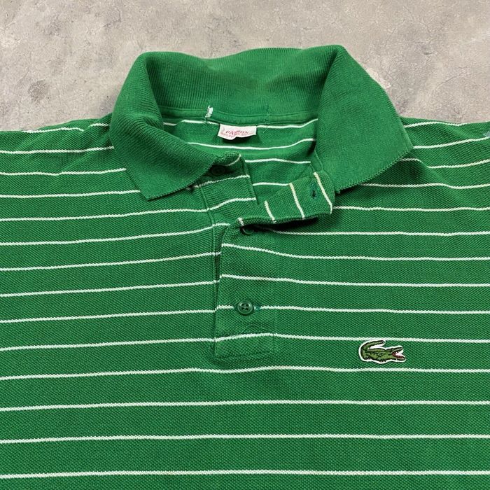 Lacoste 80s VTG LACOSTE ALLIGATOR Striped Polo Shirt S Patron White Golf Tennis USA Made | Grailed