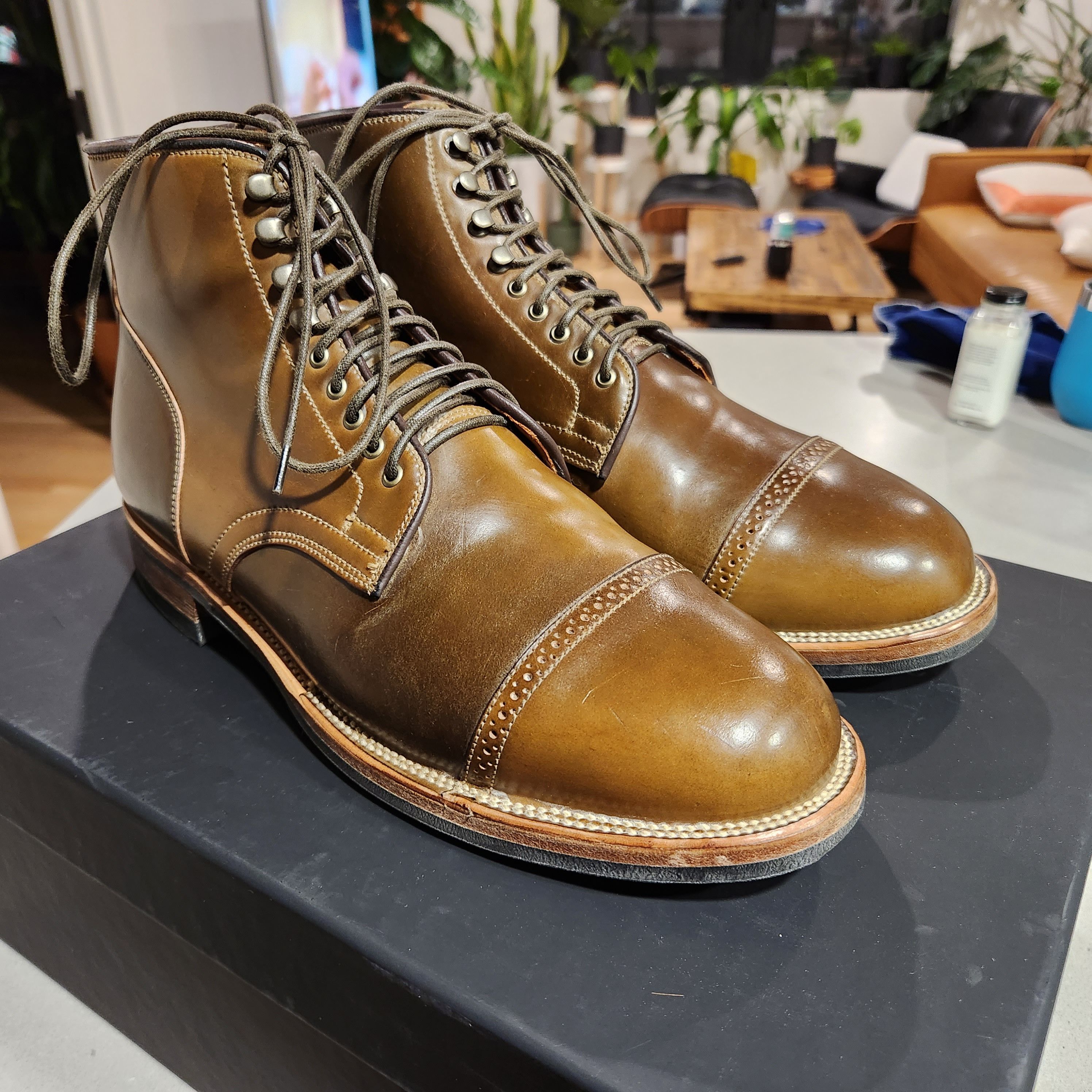 Viberg Calvados Shell Cordovan Service Boot | Grailed