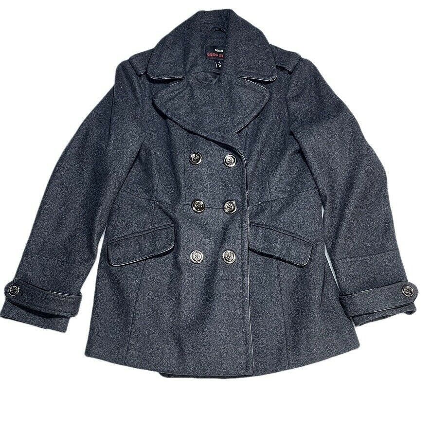 Miss Sixty M60 MISS SIXTY Parka Pleather Trim Wool Blend Heavy Weight G ...