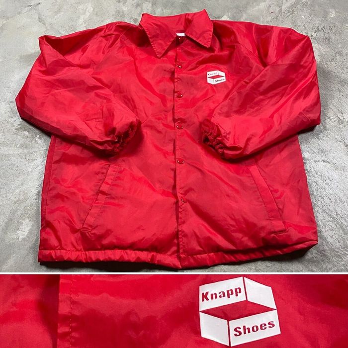 Vintage 80s VTG KNAPP SHOES Work Boots Coaches Promo Jacket Windbreaker ...