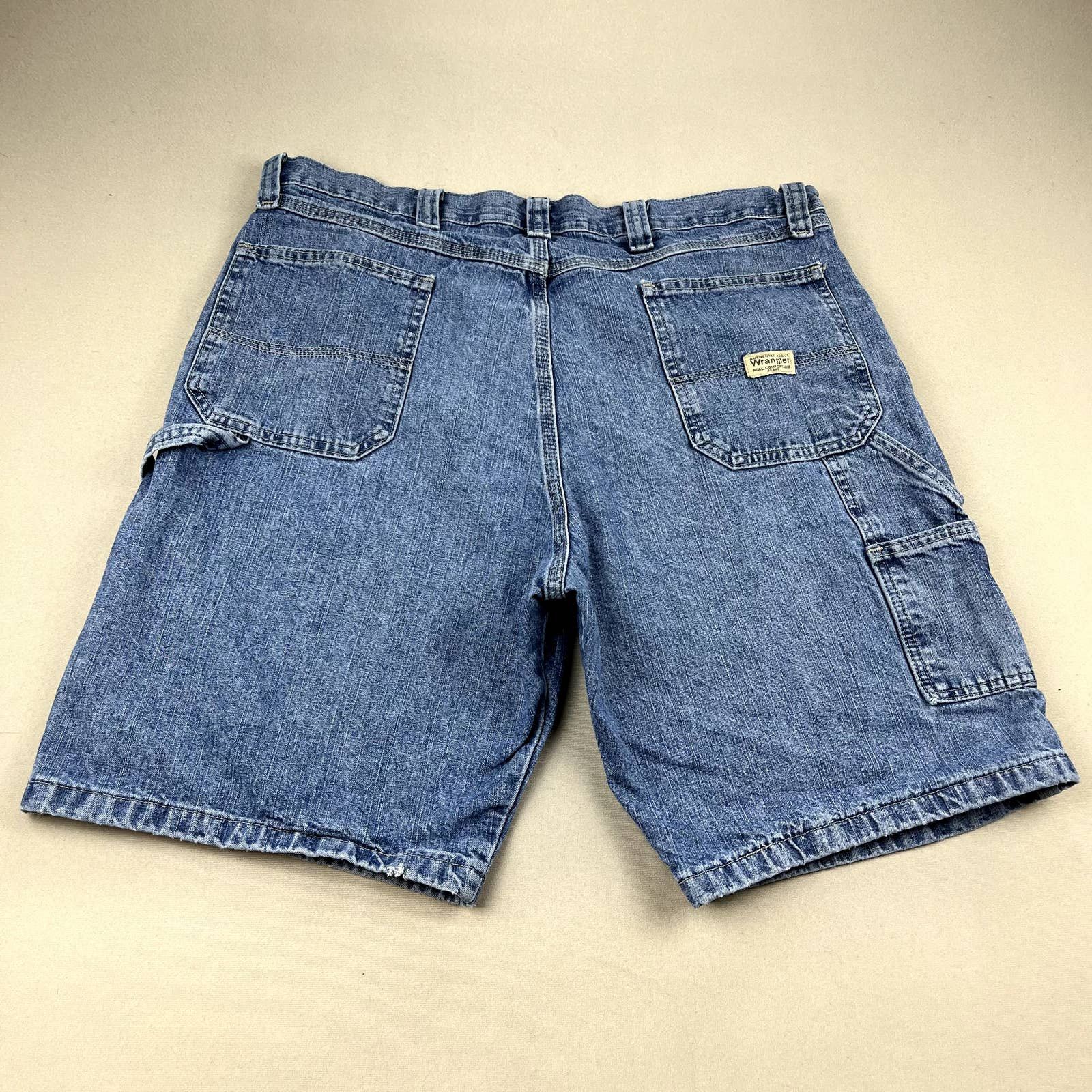 Wrangler Wrangler Carpenter Jean Shorts Mens 38 Blue Denim Stone Wash ...