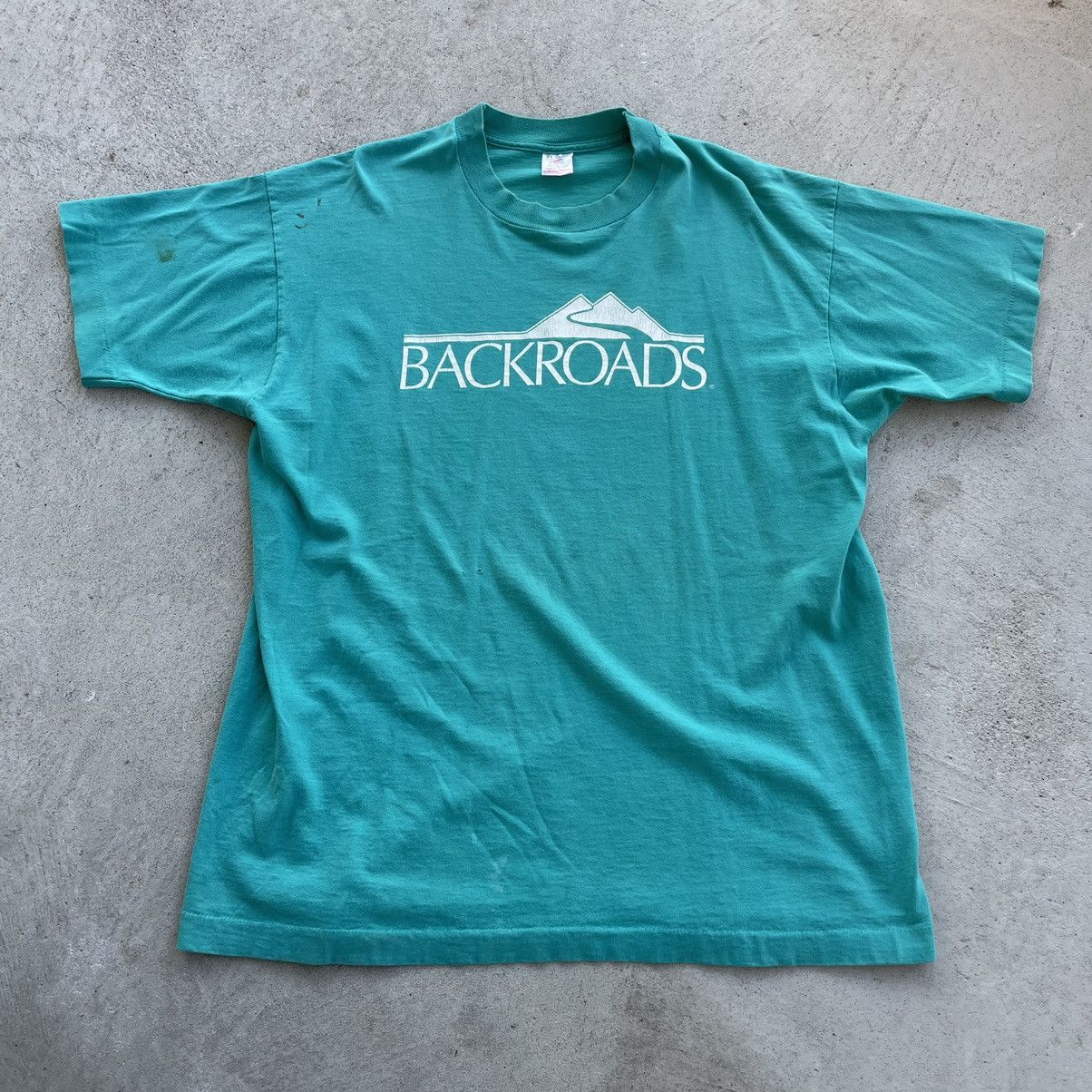 Vintage Vintage Teal 90s Single stitch Backroads T-Shirt | Grailed