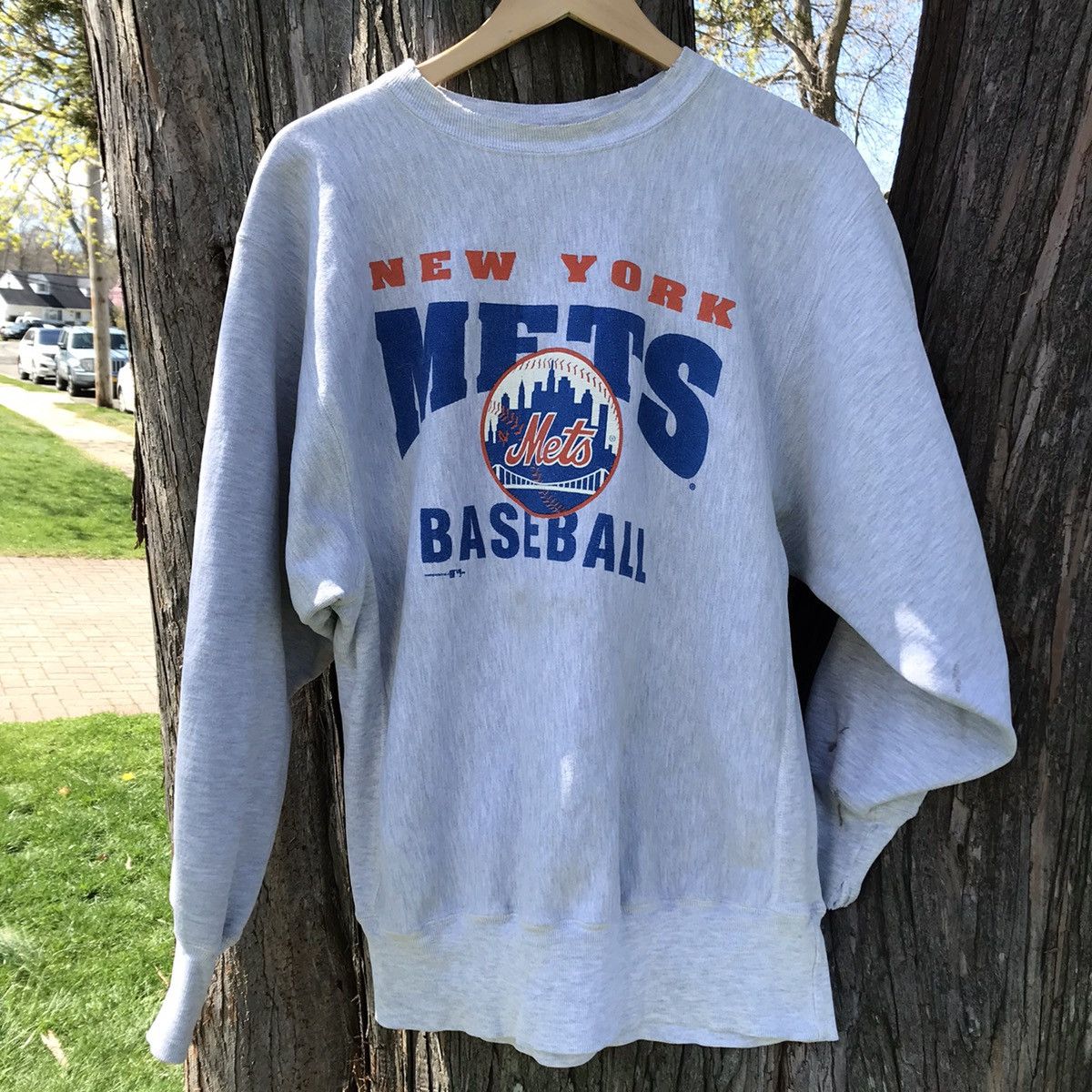 Vintage 90s New York Mets x champion reverse weave | Grailed