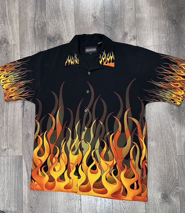 Vintage Vintage 90s Fire Flames Shirt | Grailed