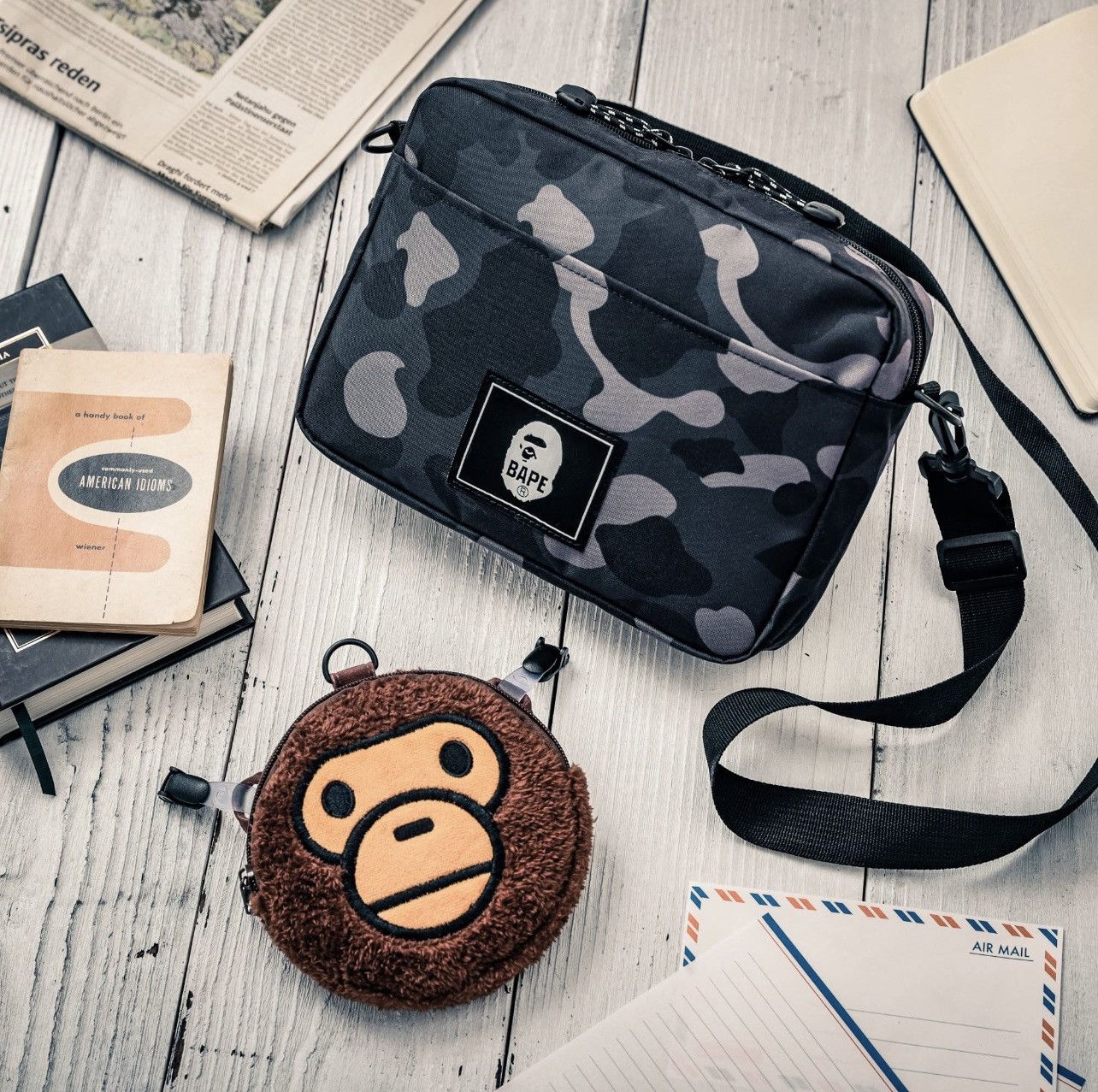 Bape BAPE 2022 camo shoulder bag milo pouch book set | Grailed