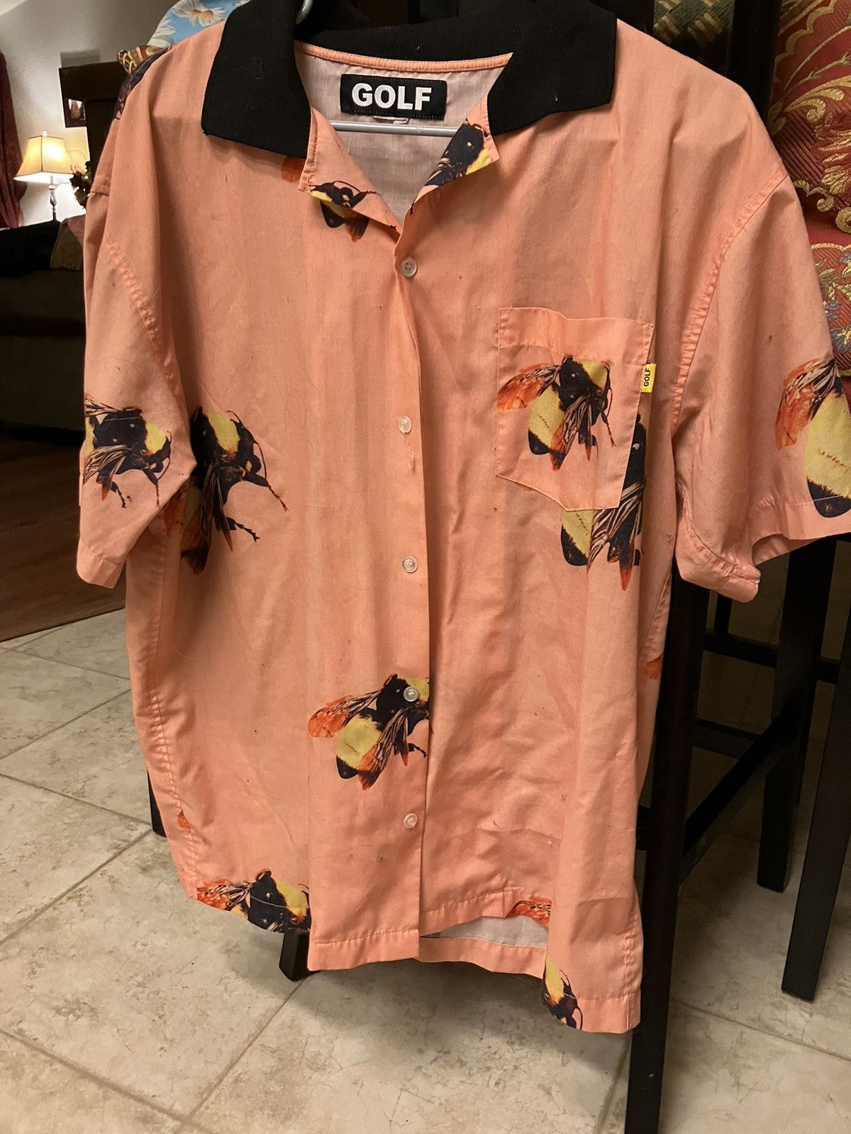 Golf Wang Scum F*ck Flower Boy Button Up Orange - Large | Grailed
