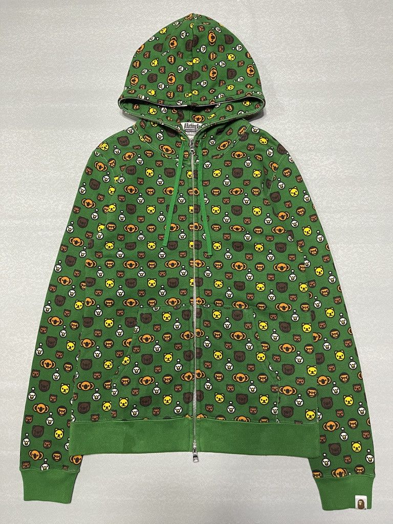 Bape × Nigo OG Bape Baby Milo Monogram Logo Full Zip Hoodie | Grailed