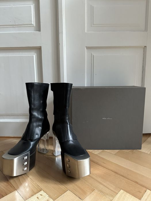 Rick Owens RICK OWENS Bevel Metal Grill Biker Kiss Boots | Grailed