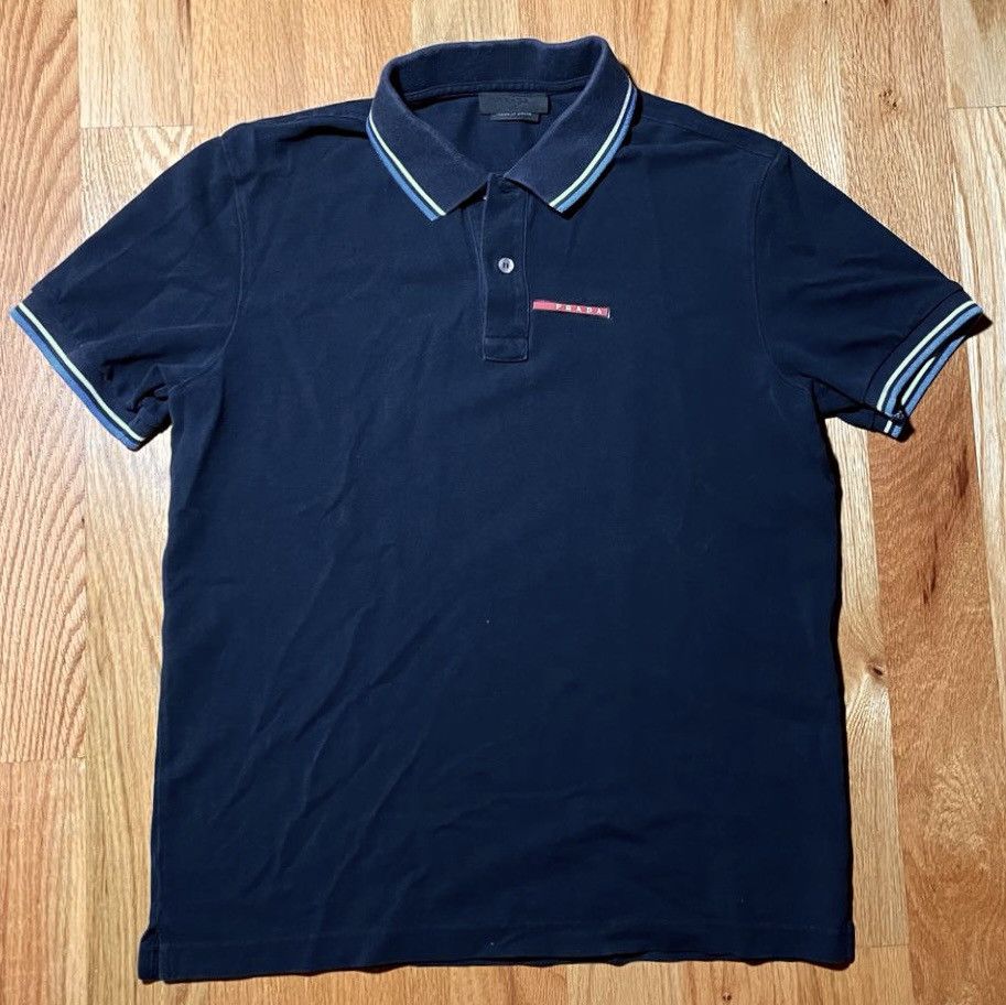 Prada Prada Stripe Logo Polo Shirt | Grailed