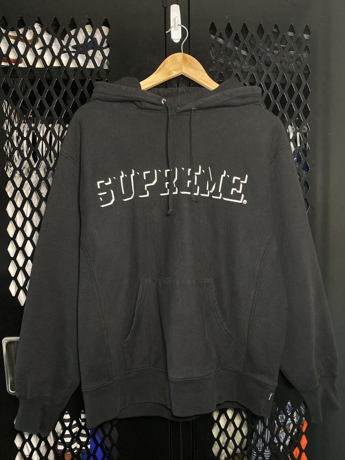 Supreme Black Outline Logo Hoodie | Grailed