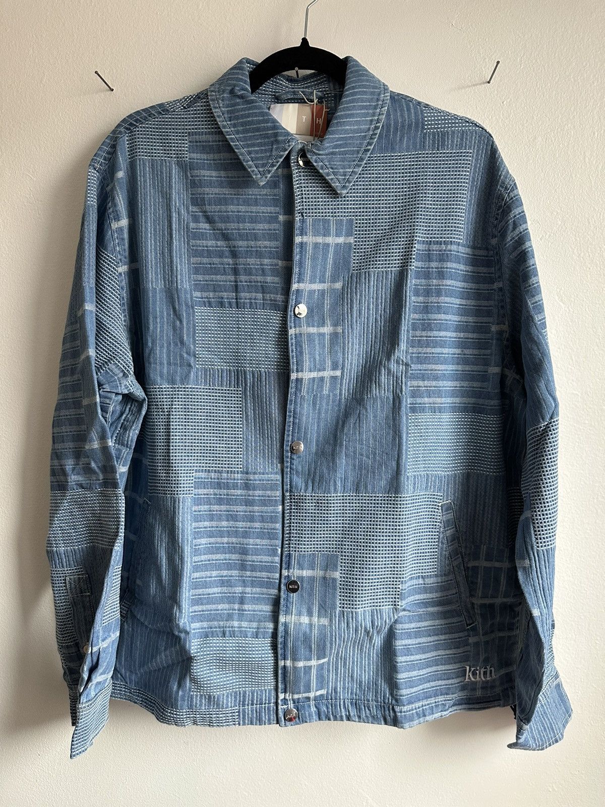 Kith Japanese Indigo Jacquard Coaches Jacket Indigo | Grailed