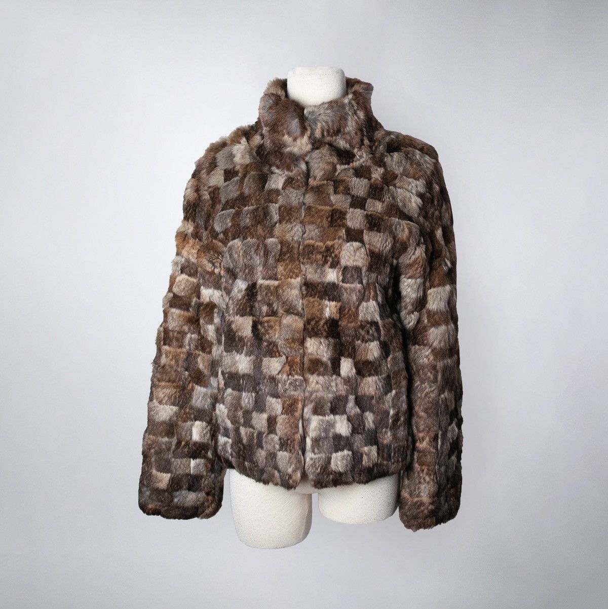 Japanese Brand × Vintage RISUKO SHIRAHAMA pixelated rabbit fur coat ...