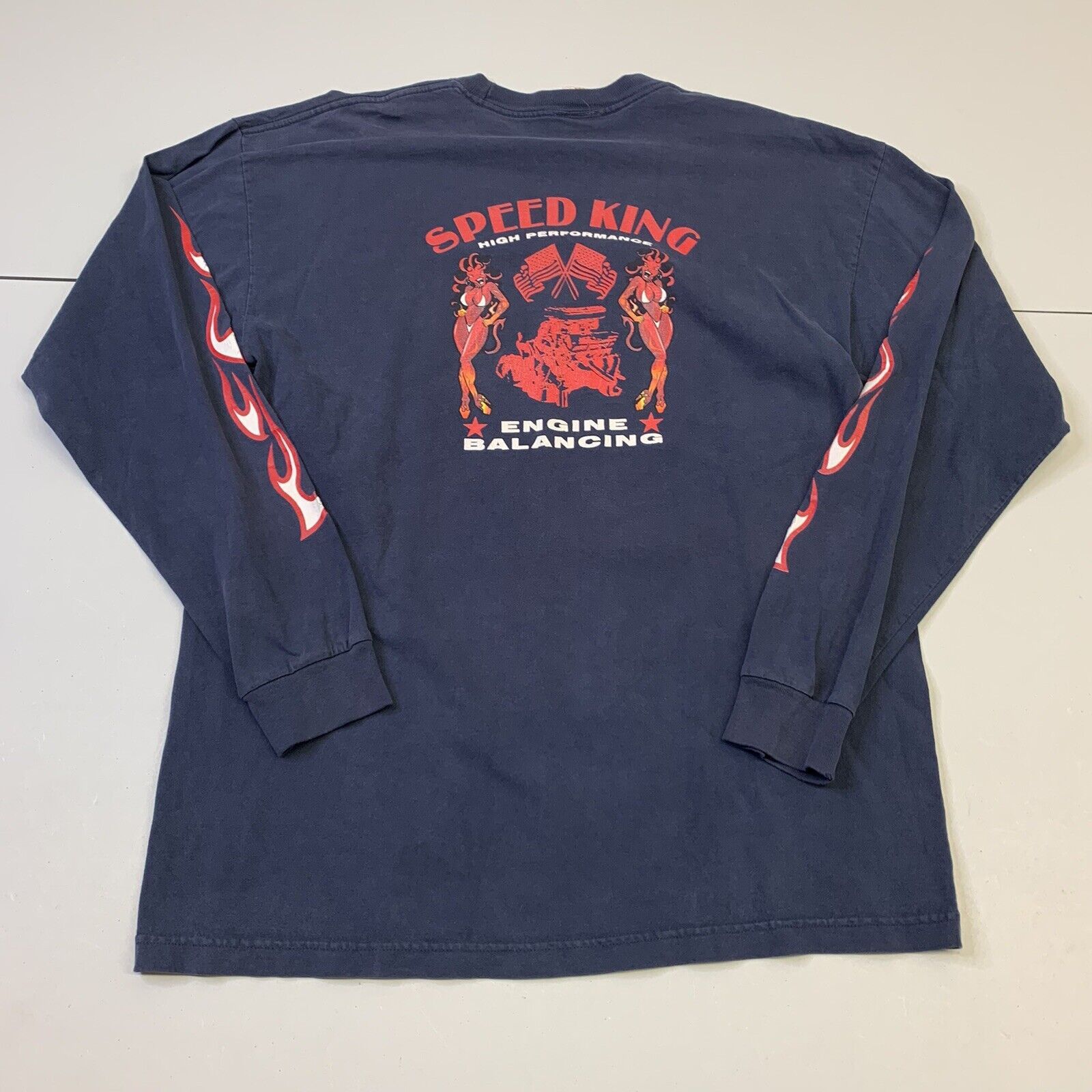 Speedo Vintage Speed Long Shirt Engine Balancing Hot Rod Pinup Car Auto ...