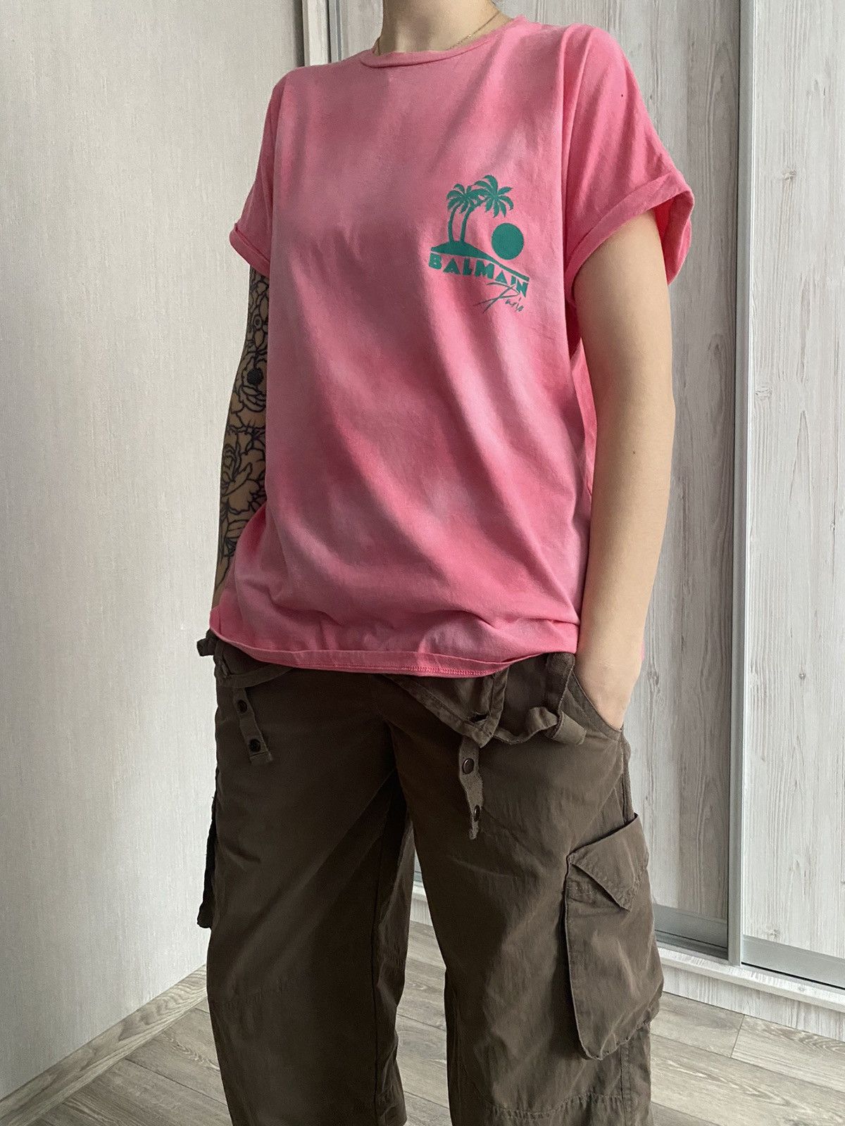 Balmain × Luxury × Pierre Balmain Women’s Balmain Oversize T Shirt Palm ...