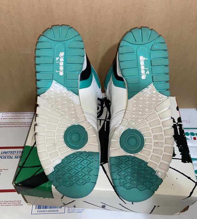 Vintage vtg Diadora Rebound Leather Hi Top basketball sneakers shoes ...